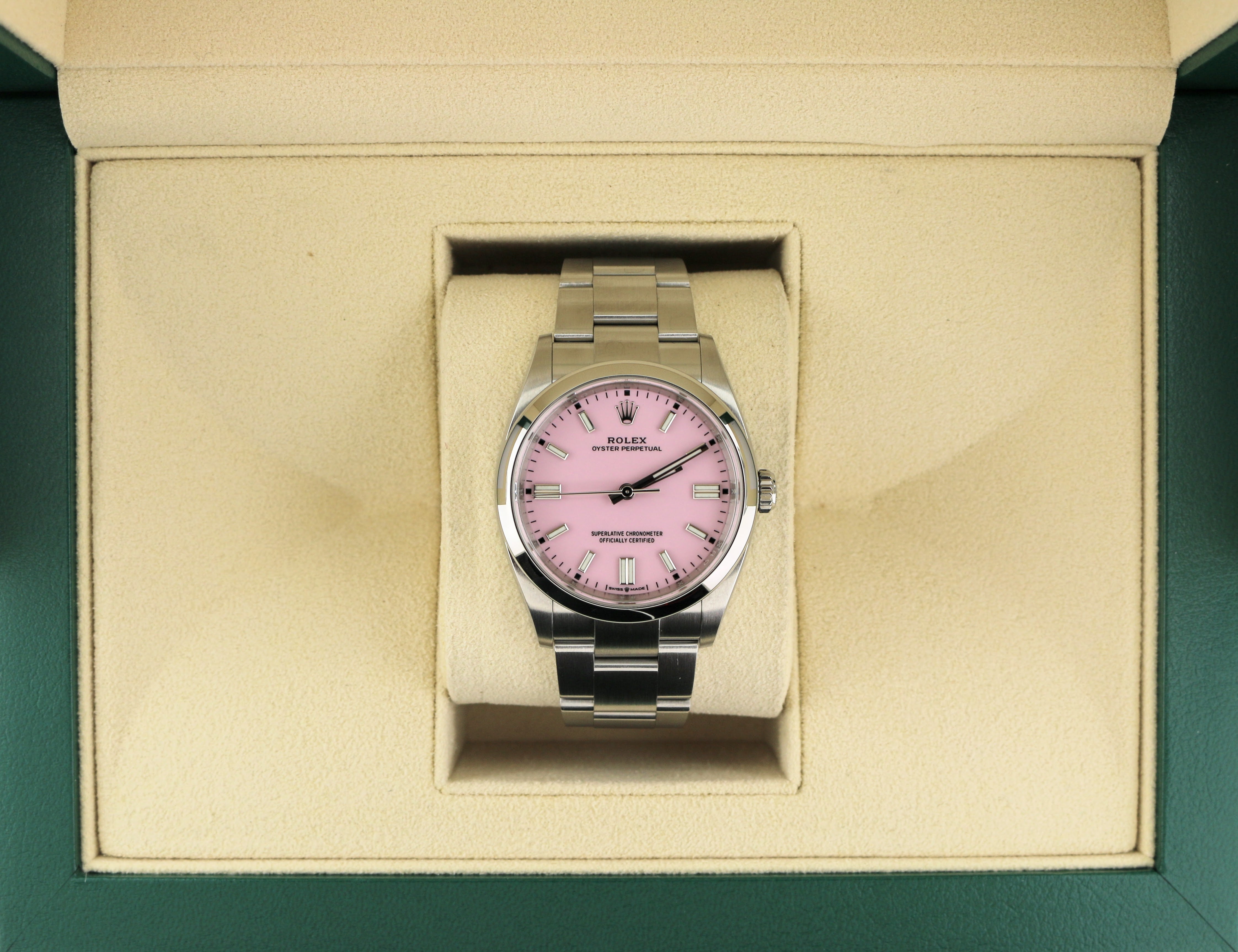 2022 Rolex Oyster Perpetual 126000 Candy Pink Dial SS Oyster No Papers ...